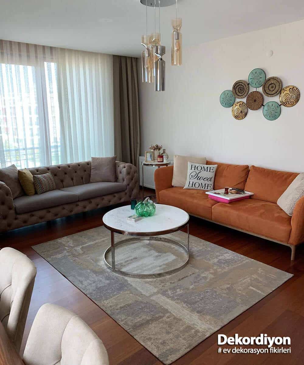 Vizon Rengi Koltuk Takımına Uygun Perde Fikirleri » Dekordiyon